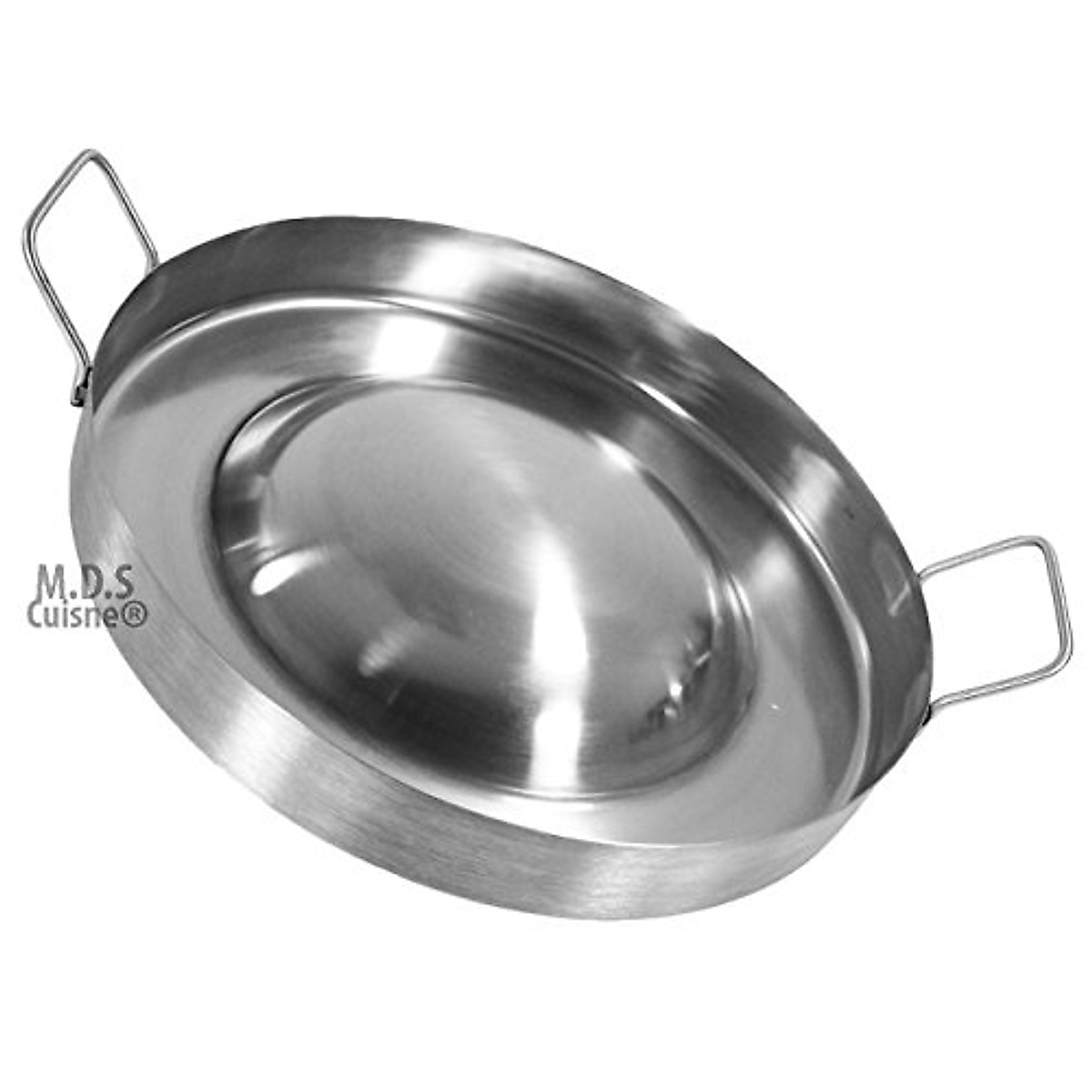 M.D.S Cuisine Cookwares Stainless Steel Comal Convex 16" Round Cook Griddle Taco Grill Pan Heavy Duty