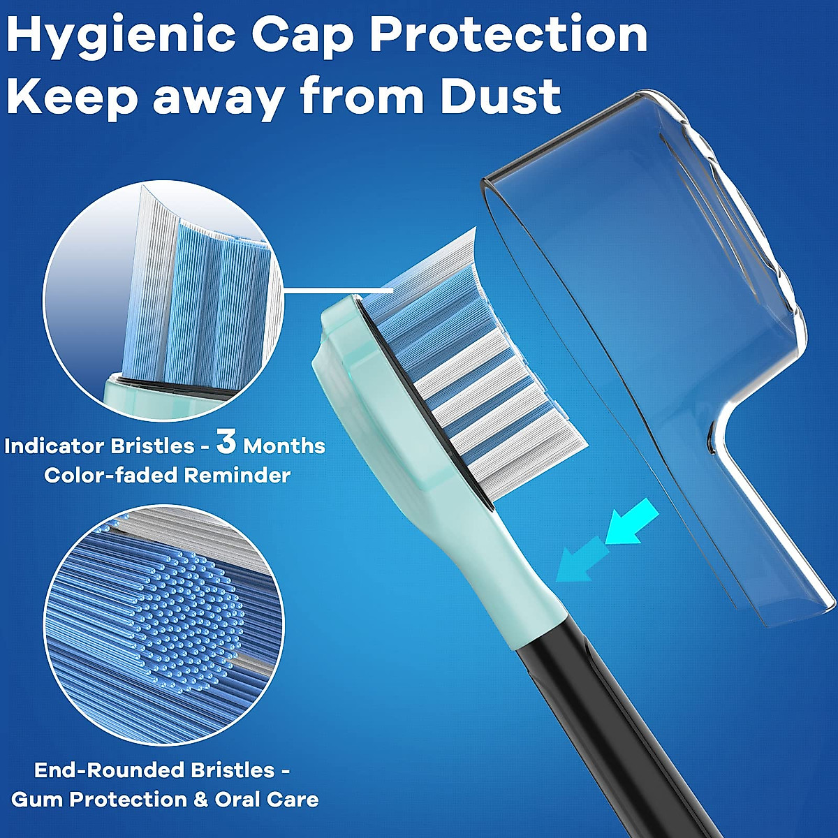 BrightDeal Replacement Heads for Philips Sonicare ProtectiveClean 4100 5100 6100 DiamondClean 9500 ExpertClean 7500 FlexCare HealthyWhite Electric Sonic Toothbrush C3 G3 W3 C2 G2 Brush, Black, 6 Pack