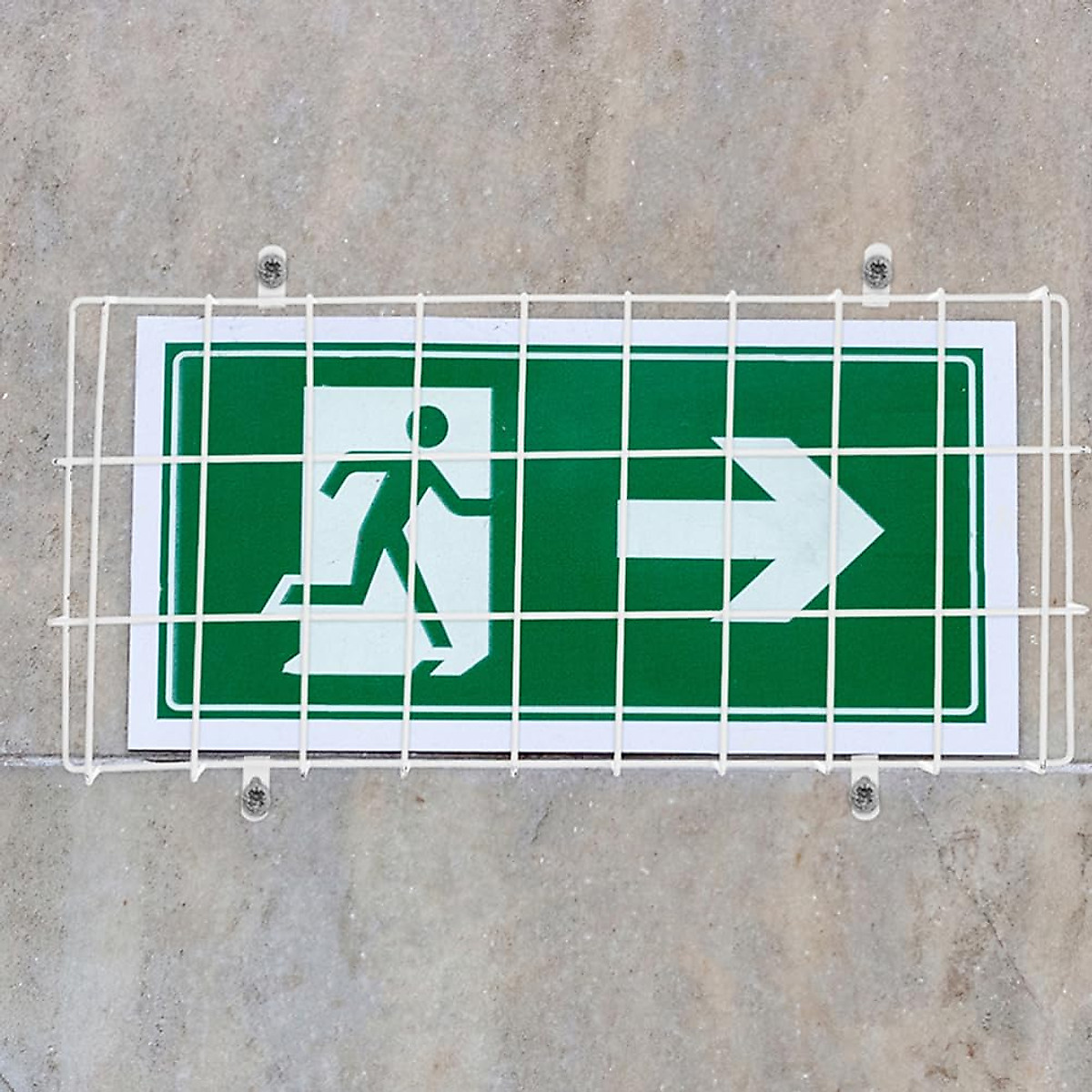 Holibanna Emergency Exit Light Wire Guard 2pcs Mount Exit Sign Damage Stopper Cage Steel Wire Guard Emergency Sign Protective Covers for School Office Gym