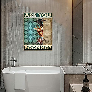 Luoboken Funny Metal Tin Signs Funny Goat Signs, are You Pooping Signs, Nice Wall Art, Your Napkins Signs, Farming Animal Lovers Gift, Goat Lover Signs Metal Sign for Kitchen 8X12inch