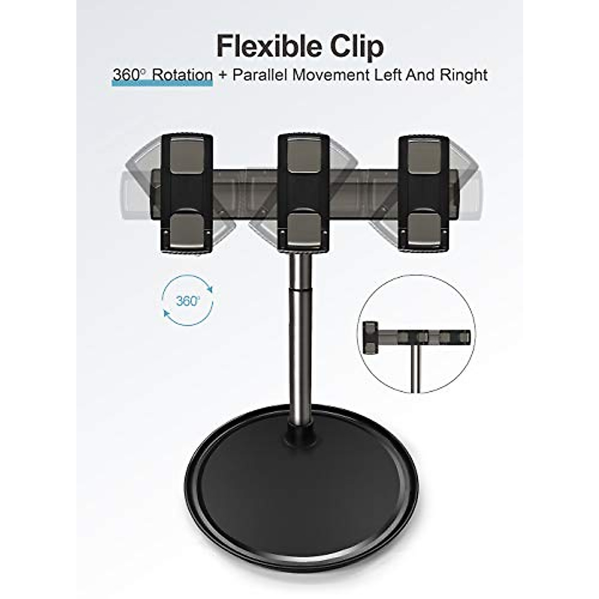Phone Stand,Cell Phone Stand of Desk,Multi-Phone Holder,Adjustable Height,Unlimited Vision,Stable Base,Support All Phones and Screens from 2-15.6 inch+4.7 inch,(iPhone, Android,Switch,etc.),
