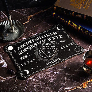 Pendulum Dowsing Divination Board Set Black Wooden Talking Board with Planchette Accessories for Teens Adults Birthday Party and Family Gatherings Games Supplies (Pentagram Style)
