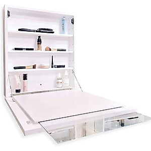 Flip Frame - 21" Espresso Medicine Cabinet, Wall Storage Desk, Over Toilet Cabinet, Spice Organizer