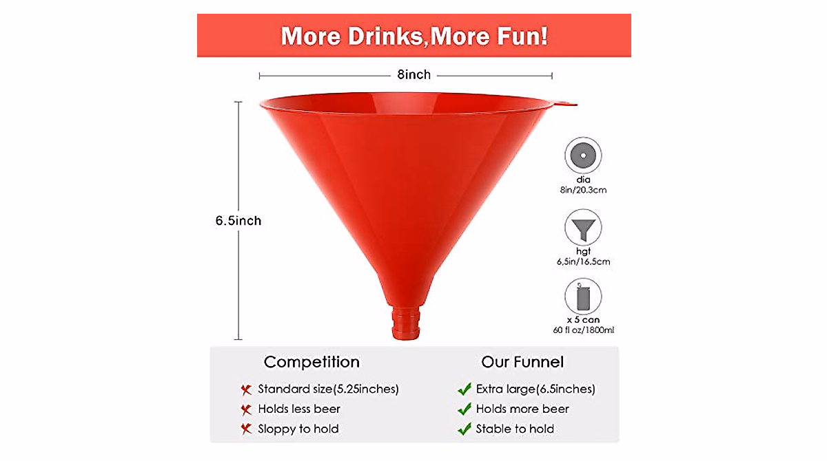 Farielyn-X Beer Bong Funnel with Valve - Newest Valve Design Extra Long ...