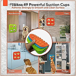 Heksa Dogs & Cats 2-Pack Slow Feeder & Non-Slip Lick Mats with Spatula for Anxiety Relief. Food-Grade, Dishwasher, Freezer & Oven Safe Dog Lick Mat