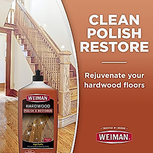Weiman Hardwood Floor Cleaner and Polish Restorer Combo - 2 Pack - High-Traffic Hardwood Floor, Natural Shine, Removes Scratches, Leaves Protective Layer