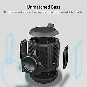 Fiodio IPX6 Waterproof Portable Speakers, Built-in Microphone, 360 HD Surround Sound Wireless Outdoor Mini Shower Travel Speaker with 5W Driver for Sports, Beach, Camping