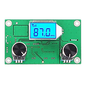 Digital FM Receiver Module, Icstation Radio Receiver Module Digital Stereo Board LCD Display DSP PLL 76.0MHz-108.0MHz Green