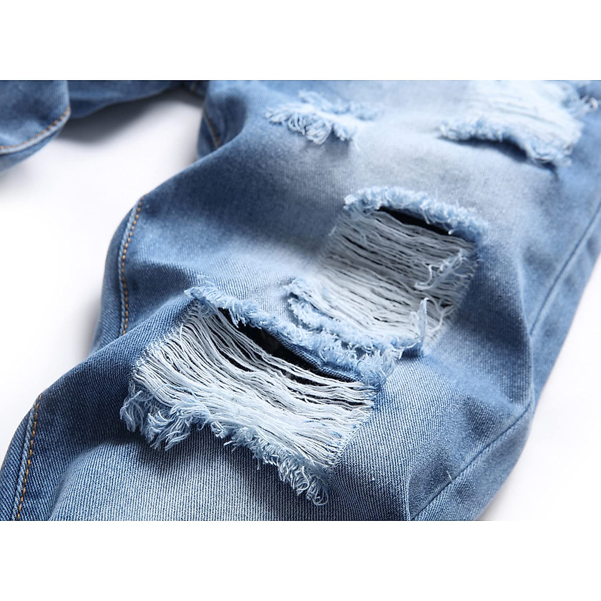 Men's Jeans Blue Ripped Pants Regular Fit Tapered Leg Denim Pants Distressed Dress Cool Jeans Athletic Fit Classic Destroyed (blue9301, 38)