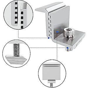 KEPNILO - 12 Pack Upgraded Solar Panel Mounting Brackets End Clamps, Easy Install and Adjustable 30 - 55mm Rail End Clamps, Durable Aluminum Z Brackets Install Accessories for Solar Panel DIY Mounting