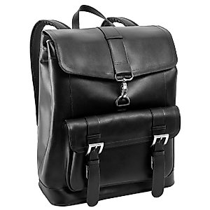 Mcklein Laptop Backpack, Hagen, Top Grain Cowhide Leather, Black (88025)