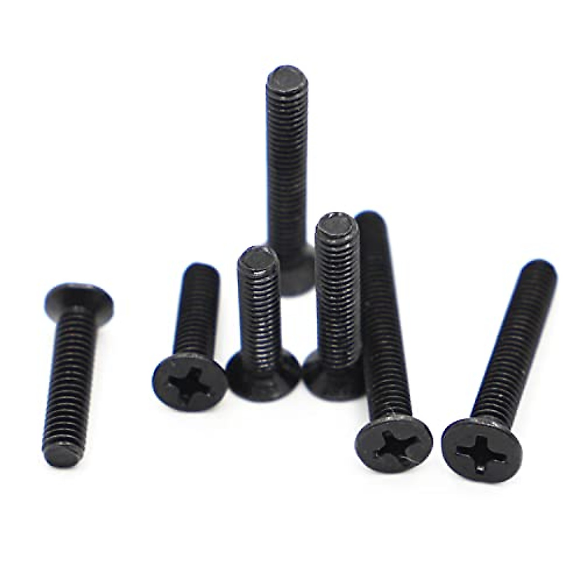 10-50Pcs M1 M1.2 M1.4 M1.6 M2 M2.5 M3 M4 M5 Black Mini Micro Computer Small Cross Flat Head Bolt Notebook Screws 3mm M2 50pcs