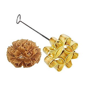 Thai Dok Jok Sesame Cookies Brass Mold Maker Crispy Biscuit Blossom Lotus Flowers Thai Sunflower Cookie 3.15" (Medium)