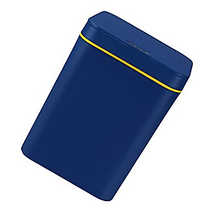 Hemoton Automatic Trash Can Motion Sensor Kitchen Garbage Bin Touchless for Bedroom Bathroom 16L Blue