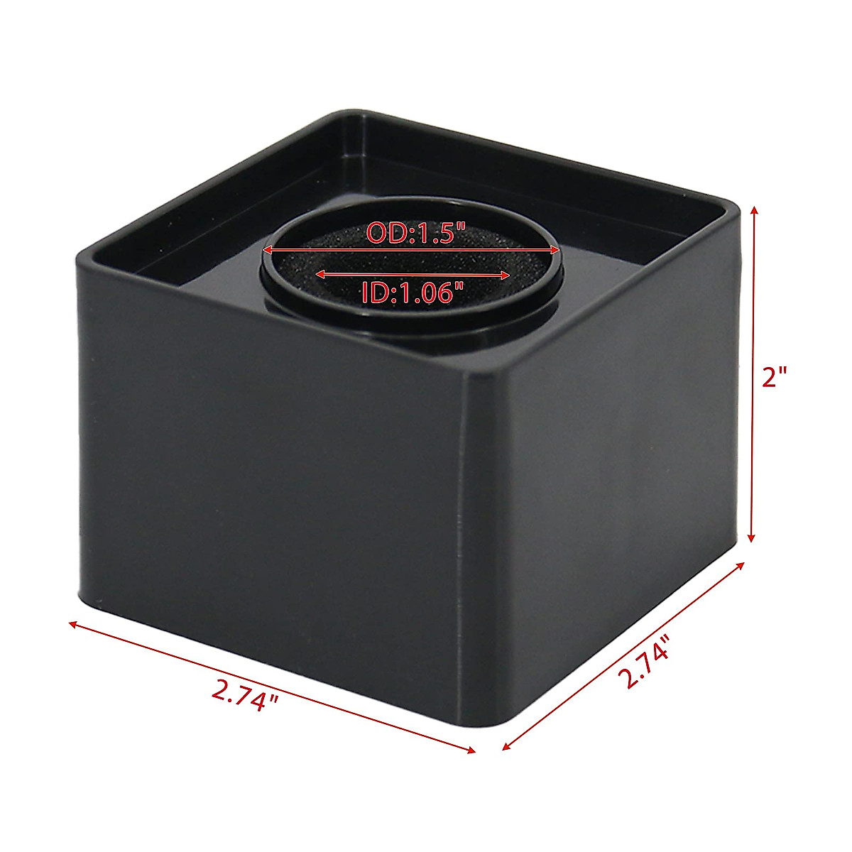 YaeGarden 4-Pack Microphone Flag Station Portable Square Cube Shaped Interview Mic Flag Station Logo Superior ABS Material, Black