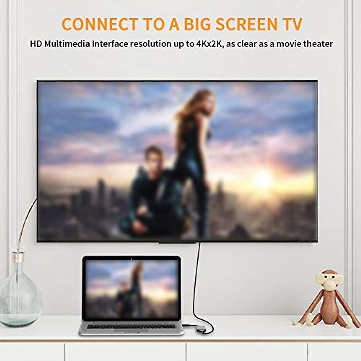 5 in 1 TypeC to Multi Interface Hub,TypeC 5.0GBS Docking Station TypeC to HD Multimedia Interface/Storage Card/USB Adapter with 4K Connection