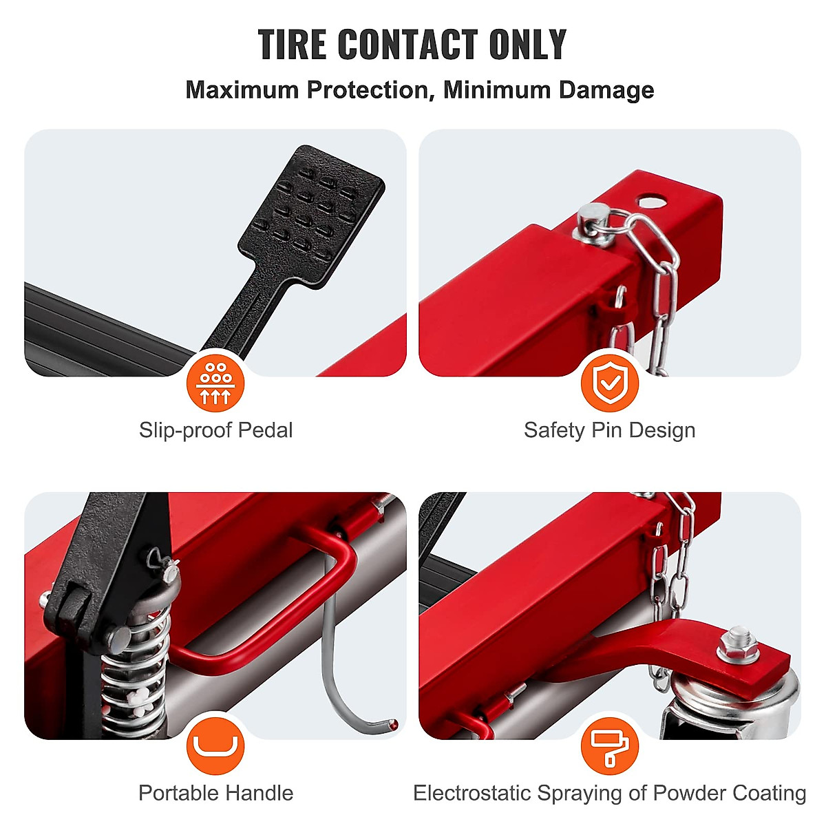 VEVOR Wheel Dolly, 1500 Lbs Capacity Car Dolly, 12'' Car Jack Dolly, Wheel Jacks for Cars, Vehicle Positioning Hydraulic Tire Jack, Heavy Duty Ball Bearings Skate for Vehicle Car Auto Repair Moving