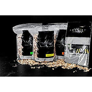 The Smokist BBQ Smoking Pouch for The Grill, Stainless Steel, Bundled with Hickory, Mesquite, and Apple Wood Smoking Chips