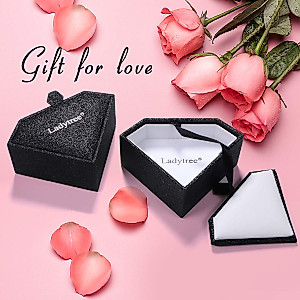 Ladytree S925 Sterling Silver Cute Animal Hippo Hippopotamus Blue Cubic Zirconia Love Heart Pendant Necklace Gifts for Women Teenager