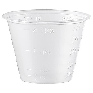 [300 Count - 1 oz.] Plastic Disposable Medicine Measuring Cup for Liquid Medicine, Epoxy, & Pills