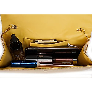 Fateanuki Women’s Evening Clutches Cross Body Bags for Women Glitter Clutch Purses for Wedding Party Bridesmaids Handbag (Gold)