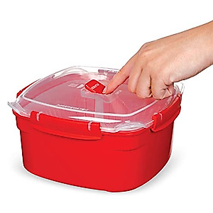 Sistema Microwave Collection Steamer, Medium, 83.5 oz./2.4 L, Red