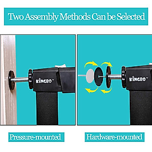 WAOWAO Narrow Baby Gate Walk Thru Pressure/Hardware Mount Auto Close Black Metal Child Dog Pet Safety Gates 29.13in Tall for Top of Stairs,Doorways,Kitchen and Living Room 2 (Black-22.83"-25.59")