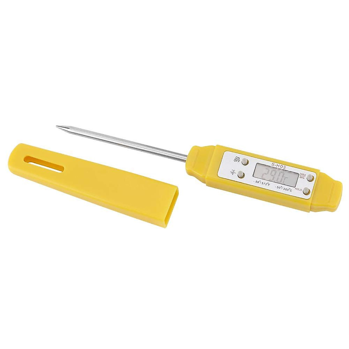 Sorand Food Thermometer, 1Pc Instant Reading Digital Food Thermometer Kitchen Cooking BBQ Meat Probe BBQ Catering Supplies Thermometer (Yellow)
