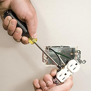 Klein Tools 85148 Screwdriver Set with Magnetizer / Demagnetizer for Magnetic Tips, Flathead and Phillips, Non-Slip Cushion Grip, 8-Piece