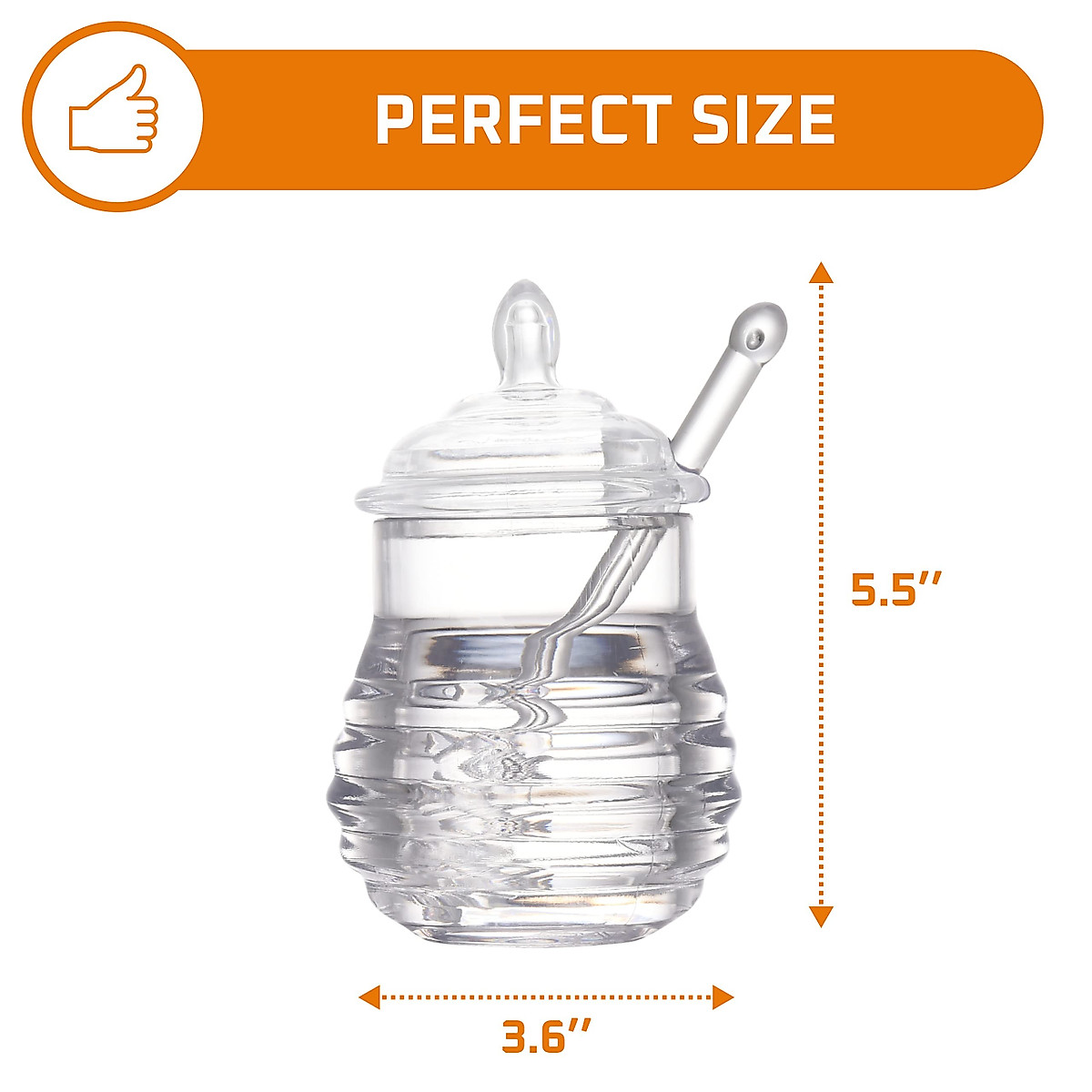 Bruntmor No Drip Honey Dispenser Jars - 9oz Syrup Bottles for Pancakes - Syrup Holder for Home Kitchen - Syrup and Honey Dispensing Container - Honeypot for Maple Syrup