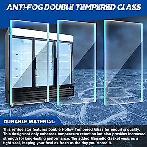 Durable Commercial Freezer with Triple Glass Door, 70 cu. ft. Large Capacity Freezer for Restaurant, Minimart, Bakery, Coffee Shop, 81" W x 34" L x 83" H