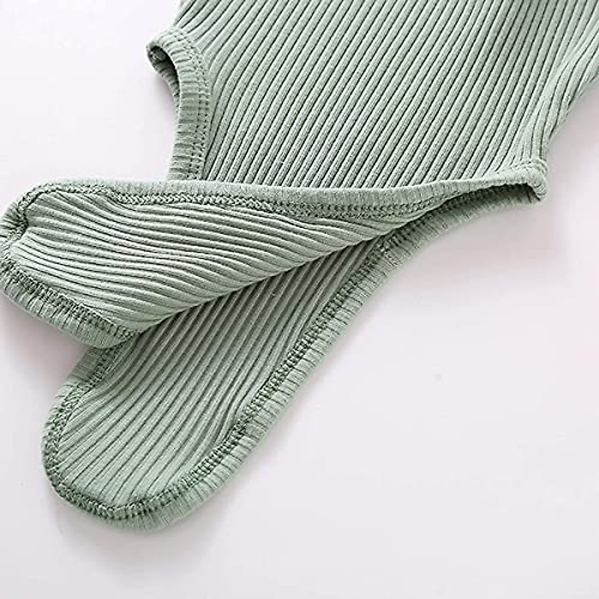 TROSJ Unisex Baby Striped Cotton Sleeper Gowns with Cap Long Knotted Sleeping Bag (Green-B2, 0-3 Months)