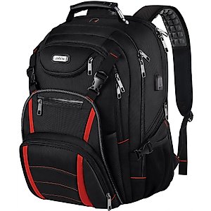 Jiefeike Travel Laptop Backpack, Extra Large Bookbag for Men School College Student Women,Basketball Backpack Fits 17 Inch Computer Notebook with USB Charging Port RFID Anti Theft TSA Approved