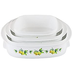 Reston Lloyd Cookware & Storage, Adjustable Vent on Lids Microwavable Cookware/Storage Set, Multiple Sizes, Fresh Lemons