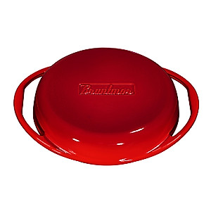 Bruntmor Red Enameled Round Cast Iron Baking Pan