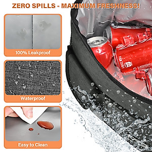 Large Insulated Lunch Bag for Women Men, 10L Leakproof Thermal Reusable Lunch Box for Adult & Kids, Tall Meal Prep Lunch Cooler Tote with Pockets for Office Work by Tirrinia, Charcoal