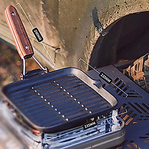 APAINI Outdoor Camping Portable Cast Iron Folding Beef Pan Frying Pan Grill Pan Barbecue Utensils