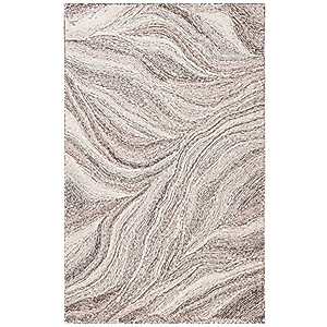 Safavieh Metro Collection Accent Rug - 2' x 3', Ivory & Brown, Handmade Modern Abstract Wool, Ideal for High Traffic Areas in Entryway, Living Room, Bedroom (MET505T)