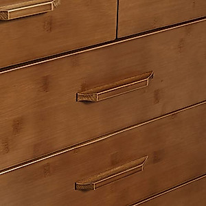 HOMCOM Tall Dresser for Bedroom, 7 Drawer Dresser, Chest of Drawers with Bamboo Frame, Brown