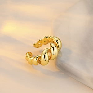 KISMIURRA Gold Chunky Rings for Women Girls, 18K Gold Plated rings for women trendy Adjustable Open Rings Statement Gold Ring for Minimalist Party Birthday Gifts