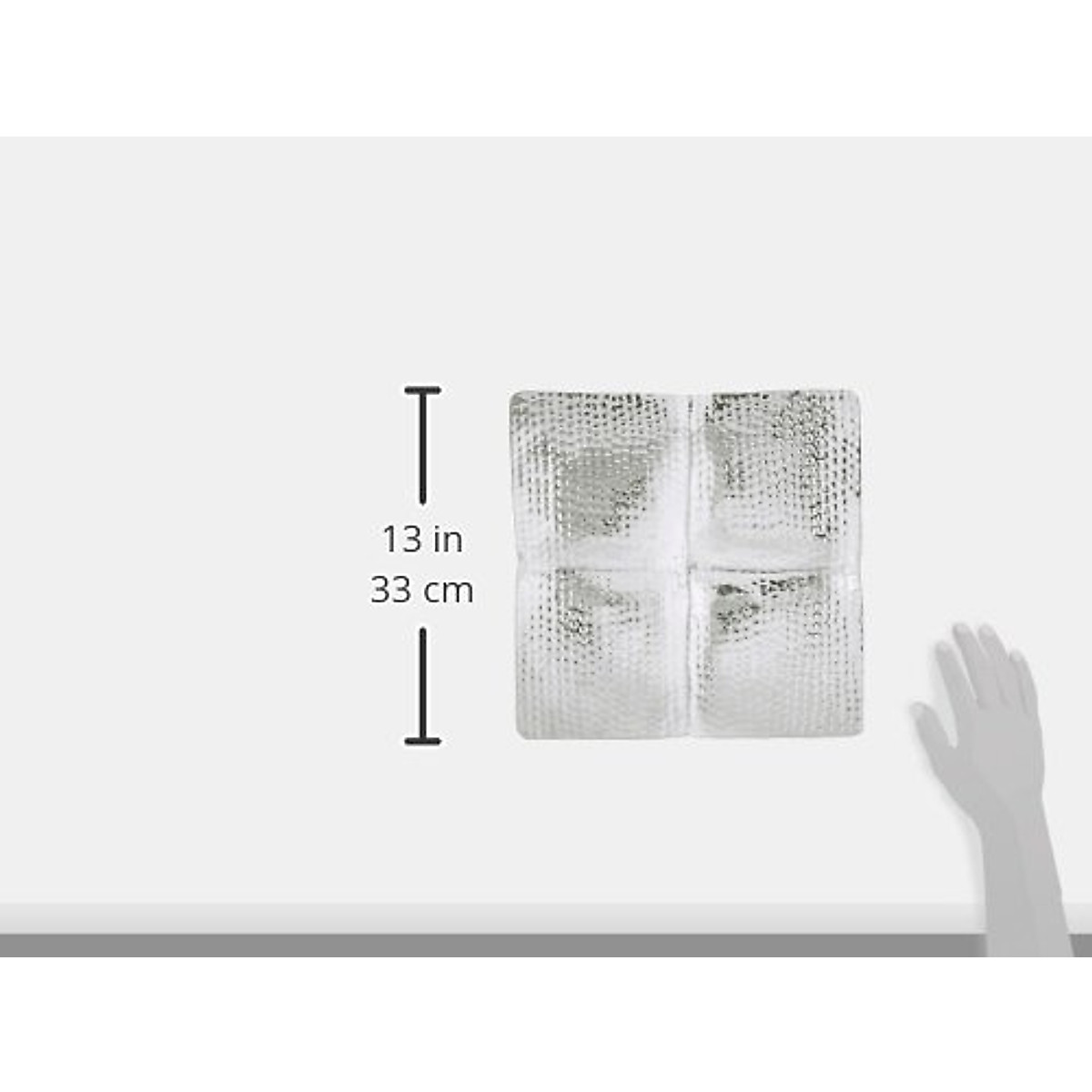 KINDWER Hammered Stainless 4-Section Square Tray, 12-Inch, Silver