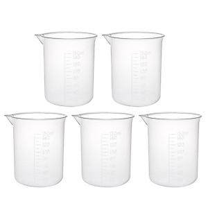 uxcell 5pcs Measuring Cup Labs PP Graduated Beakers 150ml