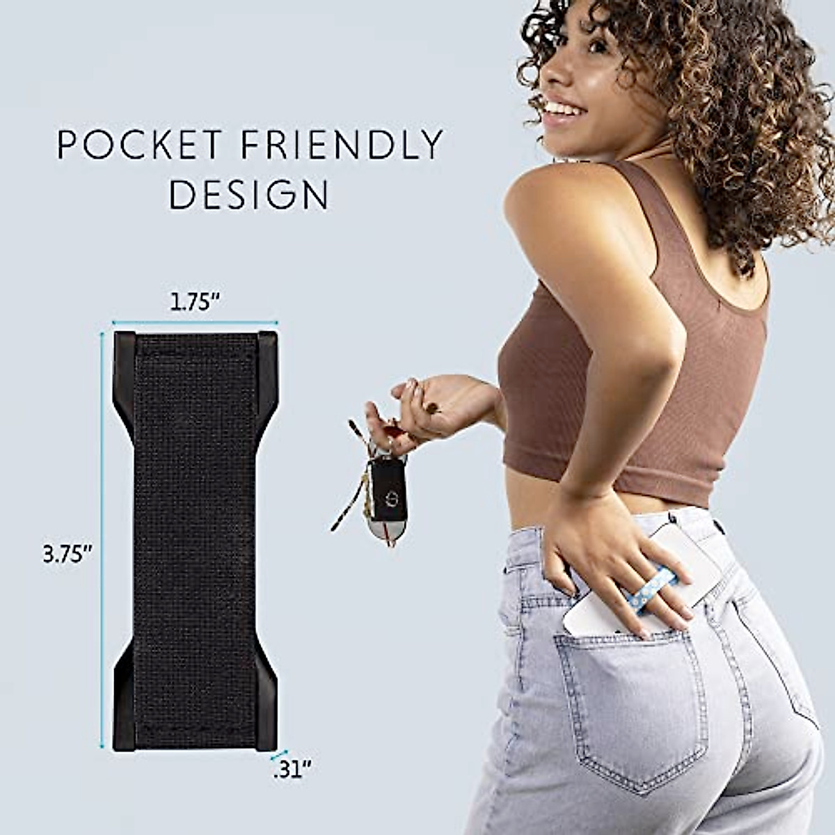 LoveHandle PRO Premium Phone Grip - Phone Strap - Magnetic Phone Mount and Kickstand for Smartphone and Tablet - Black