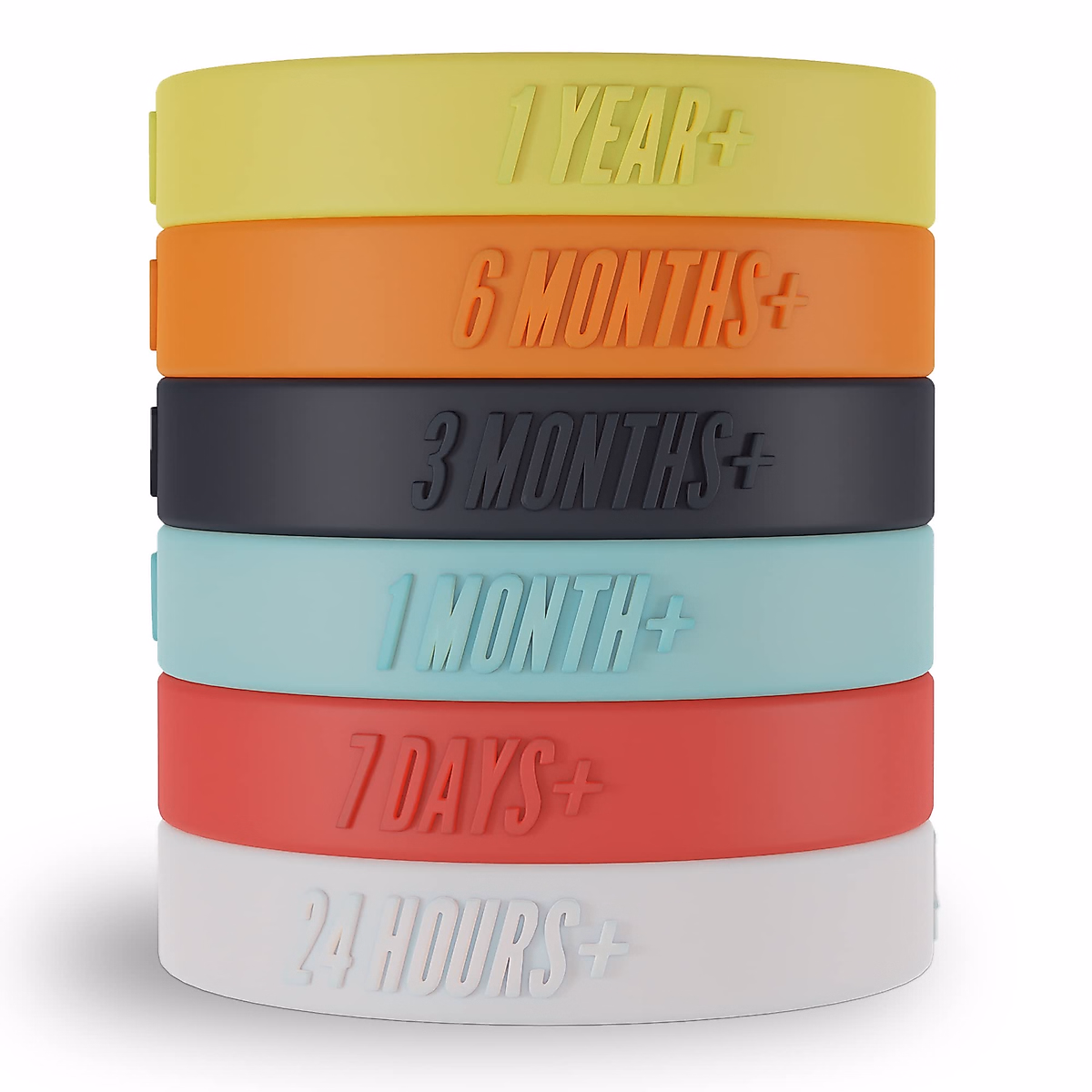 FLUXPRDX Viceband (1 bracelet) - Sobriety Gifts for Women and Men - Wearable Sober Coin Chip - Silicone Goal Progression Bracelet for Mental Health (Teal - 1 month+)