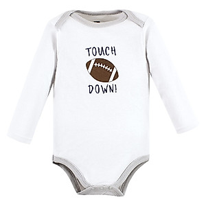 Hudson Baby baby girls Long-sleeve Bodysuits Hudson Unisex Cotton Long Sleeve Bodysuits Football Buddy 0 3 Months, Football Buddy, 0-3 Months US