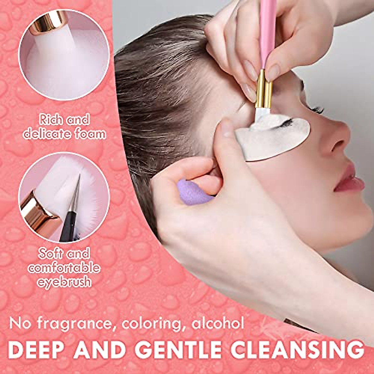 BeMyLady Eyelash Extension Shampoo 100ml Eyelash Shampoo for Lash Extensions Gentle Eyelid Foaming Cleanser for Sensitive Skin Remove Makeup & Oil, Paraben & Sulfate Free (3.38Fl Oz)