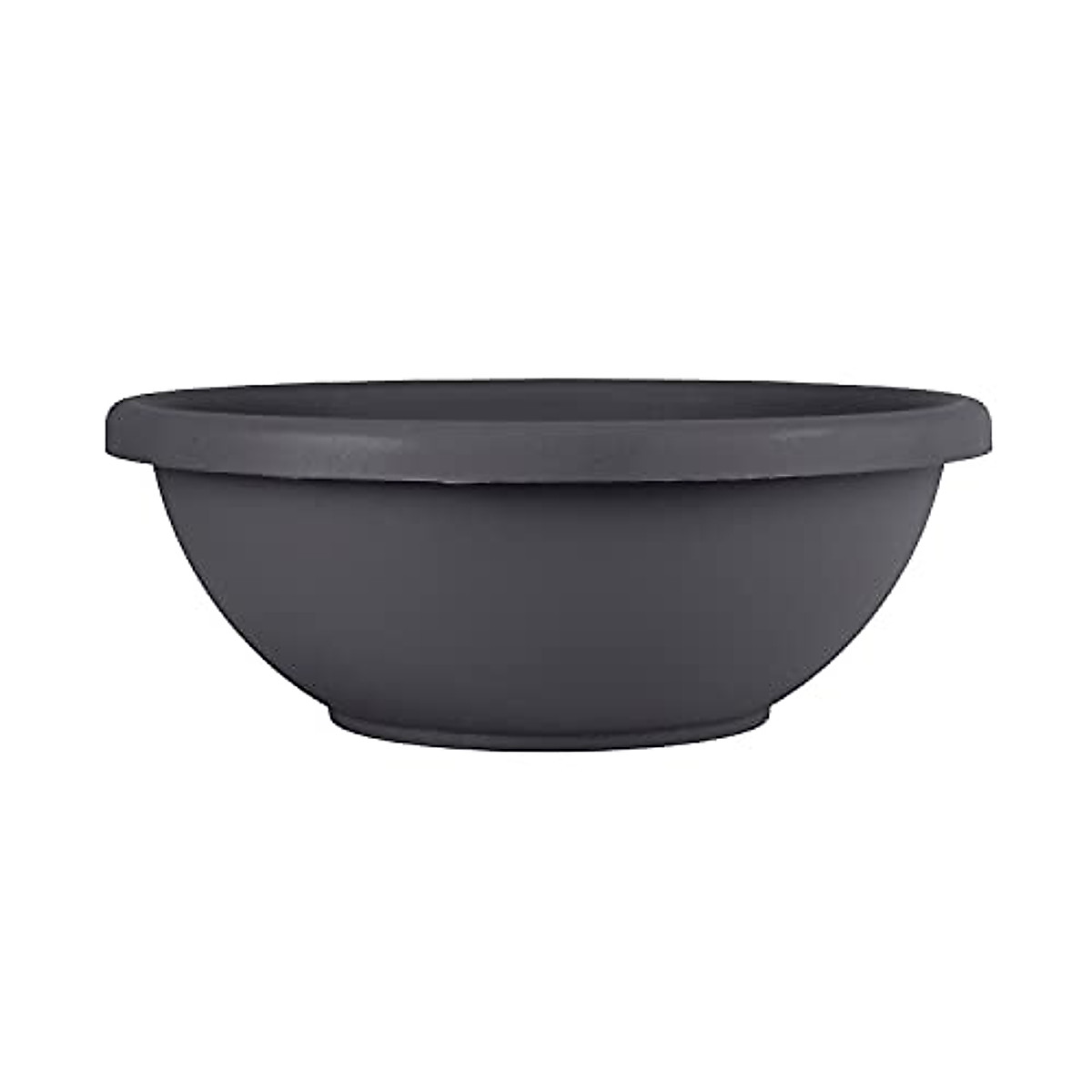 The HC Companies 22 Inch Large Garden Bowl Planter - Shallow Plant Pot with Drainage Plug for Indoor Outdoor Flowers, Herbs, Warm Gray