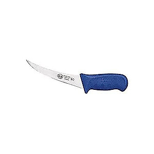 Winco 6" Commercial-Grade German Steel Boning Knife, Curved, Blue