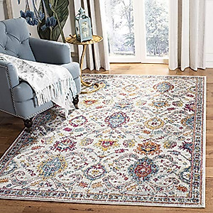 SAFAVIEH Evoke Collection 4' x 6' Cream / Orange EVK255B Boho Non-Shedding Living Room Bedroom Accent Rug
