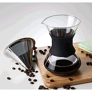 Pour Over Coffee Maker with Dripper Filter 34 Ounce/ 1000ml Glass Coffee Brewer